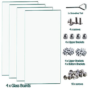 yukang Redeo Fire Pit Glass Wind Guard, 20" x 20" Square Fire Pit Clear Tempered Glass Guard for Propane Fire Pit, Outdoor Fire Pit Table - 8 mm Thickness