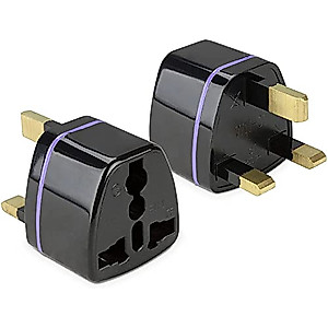 MMOBIEL Heavy Duty UK Travel Adaptor Electric Plug 3 Pin to Any Country Electric Shaver Razor Toothbrush Travel Adaptor Plug Socket Converter 3 to Any - UK Hong Kong Ireland UAE