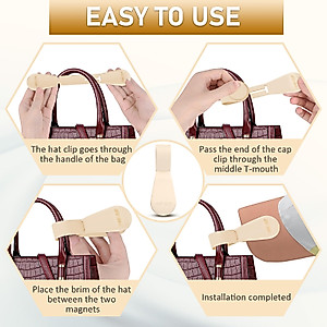 Fikoksol Magnetic Hat Clip for Travel on Bag, Light Khaki Silicone Hat Clip Magnet Hat Holder Hat Hook for Bag Tote Luggage, Beach Straw Hat Carry Clip, Vacation Traveling Essentials Accessory