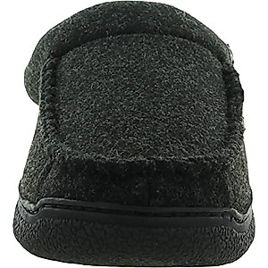 Dearfoams Men's Clog Style Memory Foam Slippers Wool Blend (Small, Black, small)