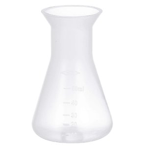 Baluue Erlenmeyer Flask 50ml Laboratory Conical Flask Plastic Erlenmeyer Flask Narrow Neck Clear Conical Flask with Scale for Laboratory School Educational Learning