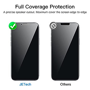 JETech Privacy Full Coverage Screen Protector for iPhone 13 Pro Max 6.7-Inch, Anti-Spy Tempered Glass Film, Edge to Edge Protection Case-Friendly, 2-Pack