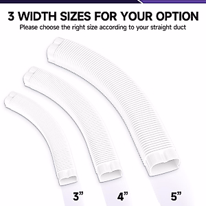 Cestluck 3'' Width Flexible Duct, Mini Split Line Set Cover Accessories for Mini Split AC & Central AC