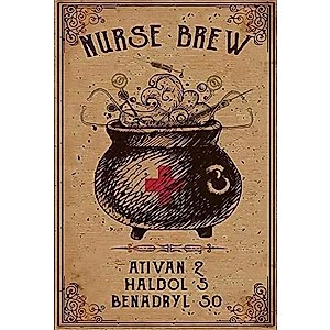 Nurse Brew Vintage Sign Gift for Nurse Vintage Sign Home Nursing Sign Decor Wall Nurse Gift Art Metal Sign 12 x 8 Inch