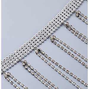 REVOLIA Waist Chains for Women Belly Chains Sexy Belts Multilayer Tassel Bikini Body Chains Summer Beach Nightclub Body Jewelry Set Silver-tone