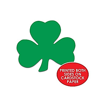 Beistle Green Shamrock Cutouts 10 Piece St Patrick's Day Decorations, Wall Silhouettes