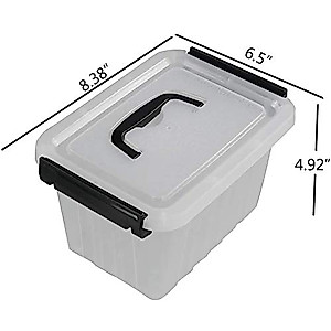 Anbers 3 Quart Small Clear Storage Box with Lid, Set of 6