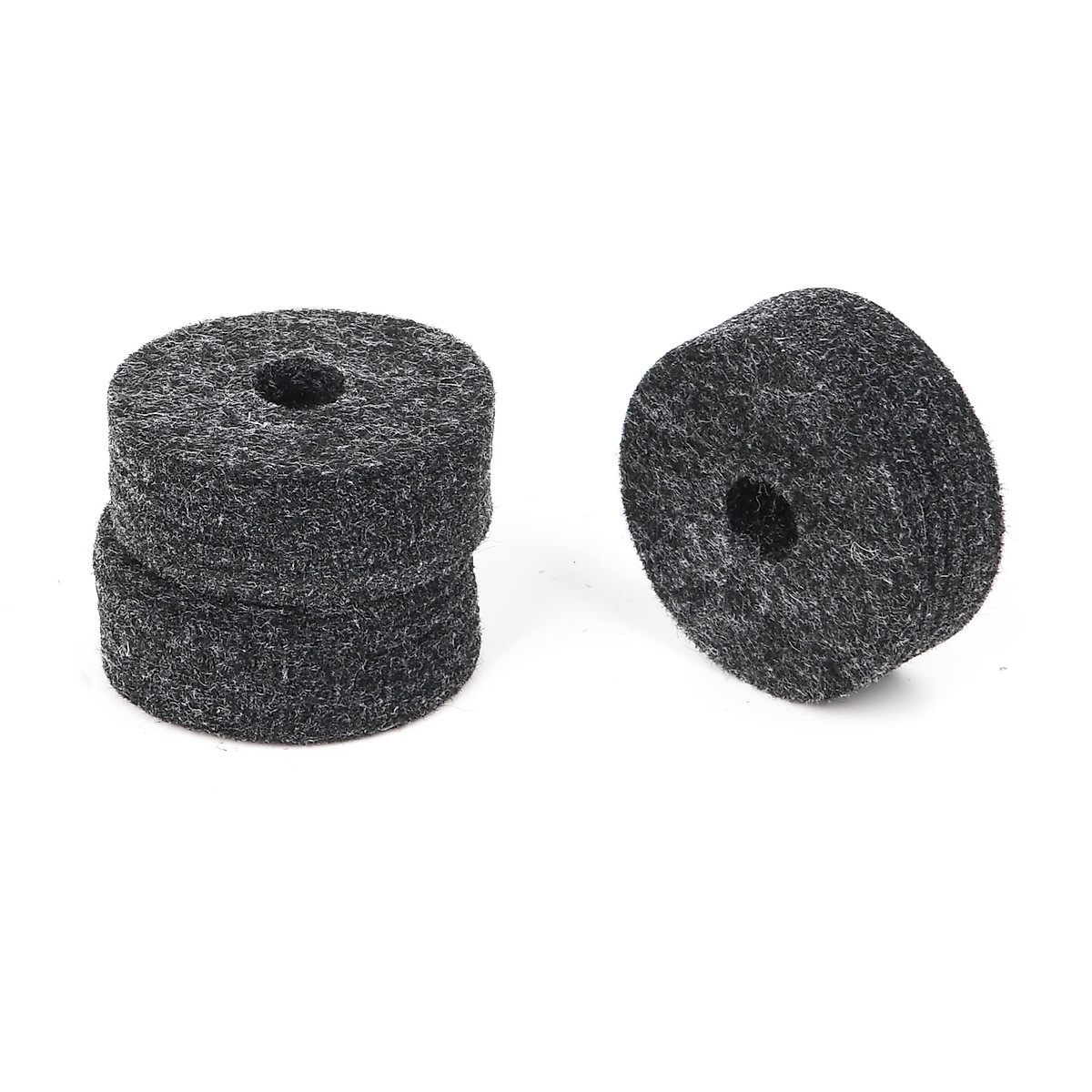 Yibuy Black Drum Set Replacement Parts 15mm Thick Felt Washers & Plastic Long Flanged Cymbal Sleeves Pack of 10