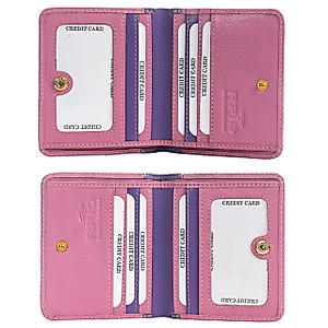 Scarlette Lafleur Womens Wallet with Rfid Wallet Women can be Secure Genuine Leather Ladies Wallet Wristlet Girls Wallet Pink Purple Bifold Women's Wallets Compact Id Card Holder