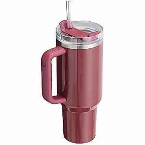 STANLEY Quencher H2.0 FlowState Stainless Steel Vacuum Insulated Tumbler with Lid and Straw for Water, Iced Tea or Coffee (Cherry Mocha, 40 oz)