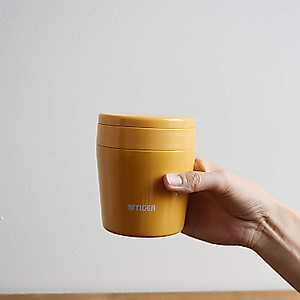 Tiger MCL-B025-YS Tiger Thermos Vacuum Insulated Soup Jar, 8.5 fl oz (250 ml), Thermal Lunch Box, Wide Mouth, Round Bottom, Saffron Yellow