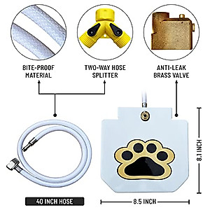 Outdoor Dog Water Fountain, Step On Paw Activated Dispenser for Dogs, Upgraded Sprinkler, Easy to Use and Sturdy for Fresh Drinking Water