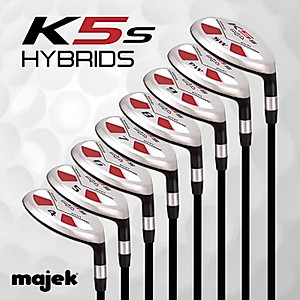 Senior Men’s Majek Golf All Hybrid Complete Full Set, which includes: #4, 5, 6, 7, 8, 9, PW +SW Senior Flex Right Handed New Utility “A” Flex Club
