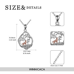 WINNICACA Wolf Necklace for Women Sterling Silver Wolf Necklace Wolf Gifts Wolf and Women Necklace Wolf Pendant Jewelry for Women