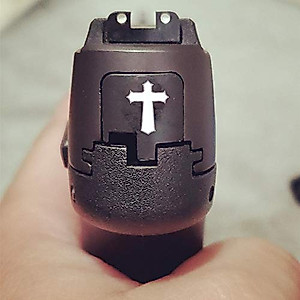 SHOOSPORT Laser Engraved Aluminum Rear Cover Slide Back Butt Plate for Taurus G2 G2C G3 G3C 9mm & Millennium PT111 G2 PT140 and P709 P740 G2S G3S, Cross