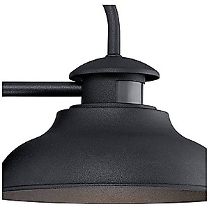John Timberland Midland Urban Barn Industrial Outdoor Wall Light Fixture LED Black Metal 9" Gooseneck Arm Motion Sensor Dusk to Dawn for House Porch Patio Outside Deck Garage Front Door Garden