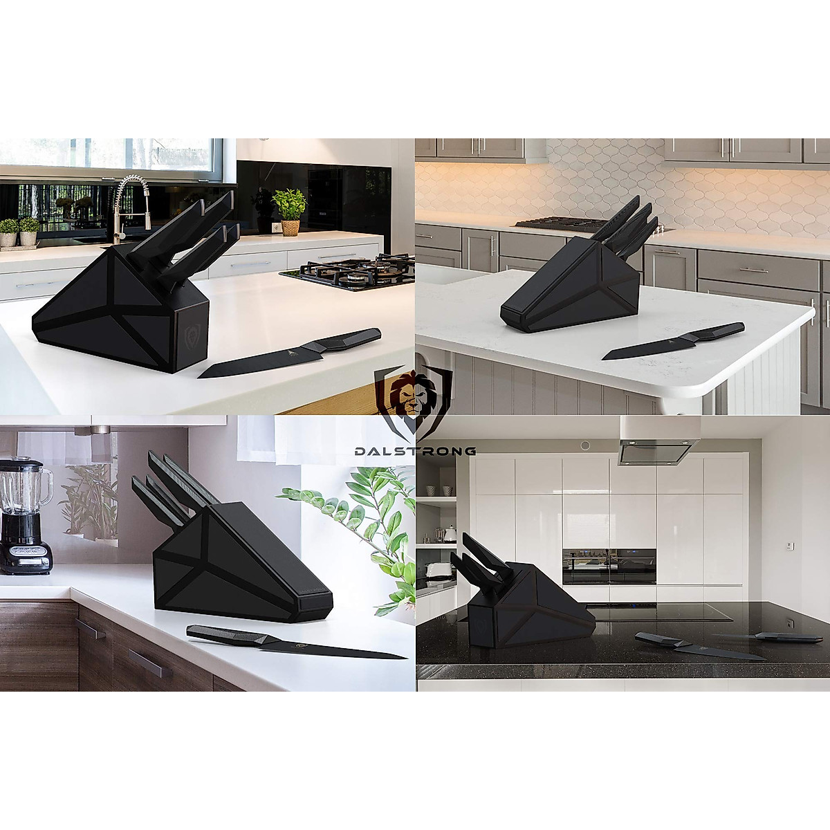 The Shadow Black Series 5-Piece Knife Block Set Bundle with The Shadow Black Series 4-Piece Steak Knife Set