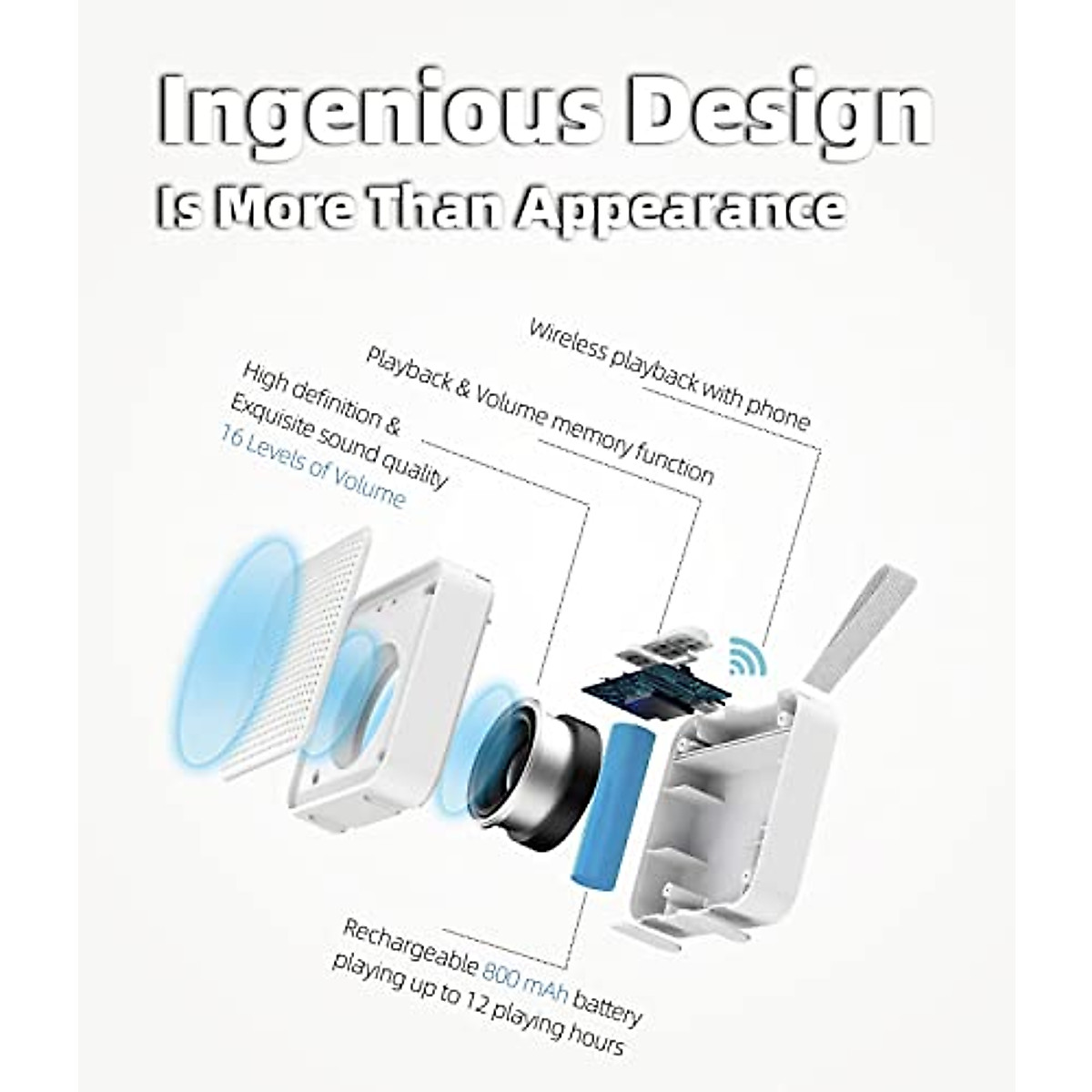 MSELTOS Fireplace Crackling Sound Maker, 2 in 1 Realistic Rechargeable Fire Crackling Sound Machine for Gas & Electric Fireplace, Fire Crackler Sound System, 3H Timer, 16 Levels of Volume (Black)