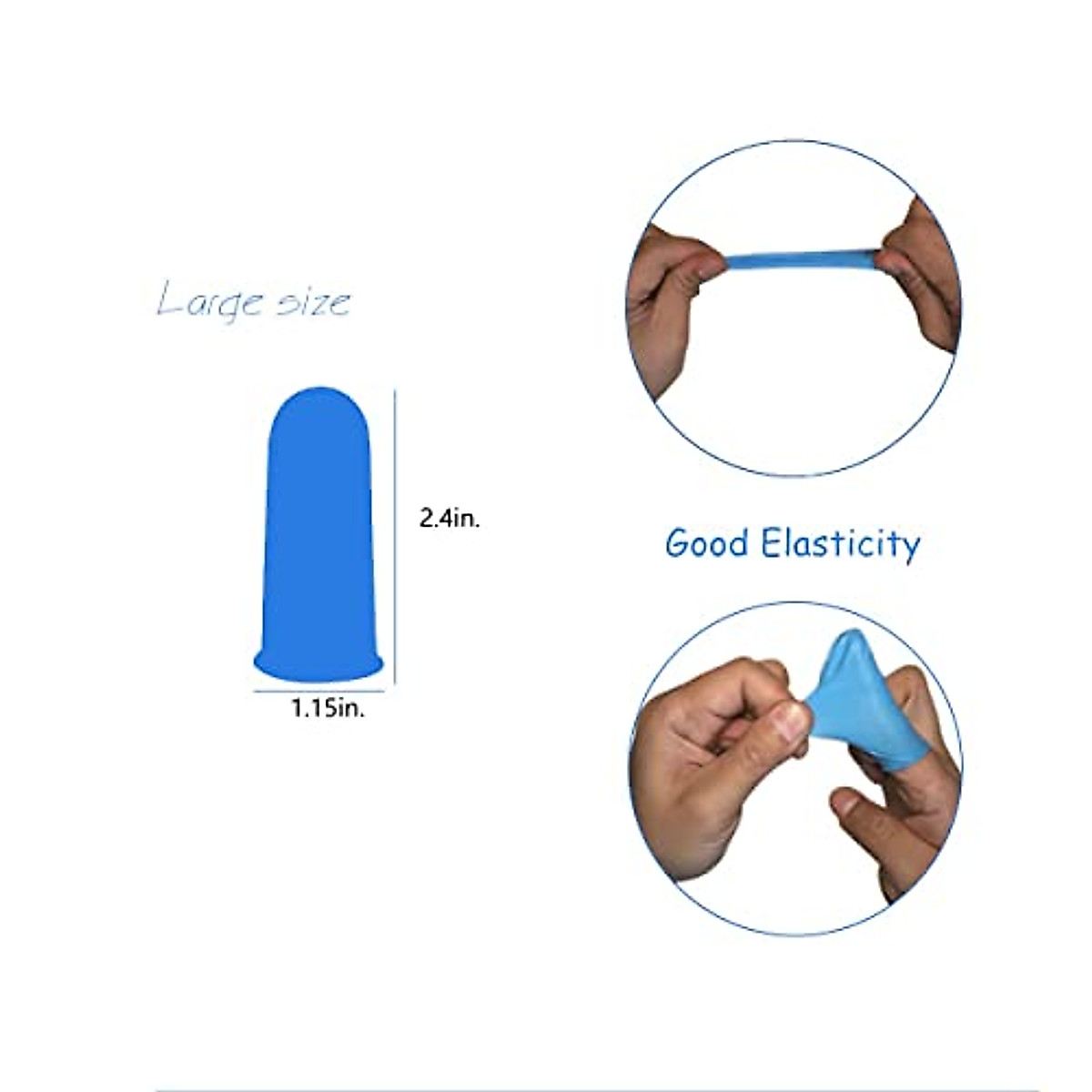 Large Disposable Nitrile Finger Cots Anti-Static Lens Finger Covers Beauty Protection Sleeves Not Allergic 100pcs (Blue)