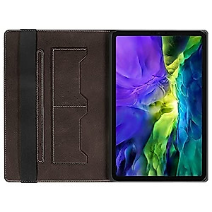 Tablet PC Case Compatible with iPad Pro 11 (2021/2020/2018) & IPad Air 4 2020 11 Inch PU Leather Case Protect Case Adjustable Fixing Strap Bracket Card Slot Shockproof Tablet PC Case Tablet Home (Col
