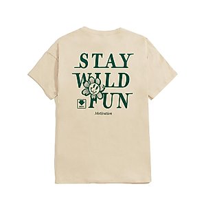 SOLY HUX Men's Graphic Letter Print Short Sleeve Tees Summer Casual Round Neck T Shirts Tops Beige S