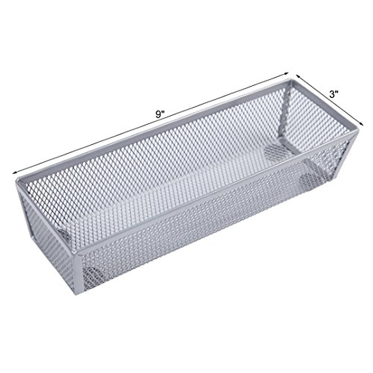 Finnhomy Mesh Drawer Organizer and Shelf Storage Bins School Supply Holder Office Desktop Cabinet Sliver 3" x 9"