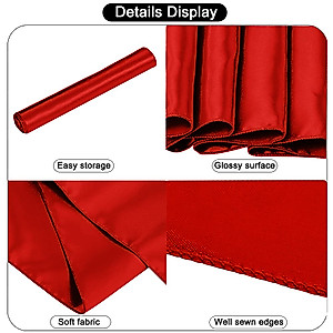 Sunfiy 12 Pack Satin Table Runner 12 x 108 Inch Red Long Table Cloth Satin Table Runners for Wedding Banquet Graduations Birthday Party Decoration