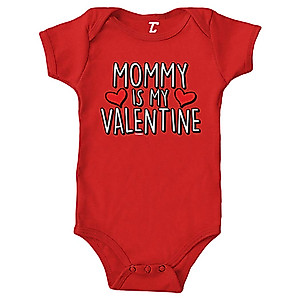 Mommy is My Valentine - Cute Cupid Bodysuit (Red, 18 Months)