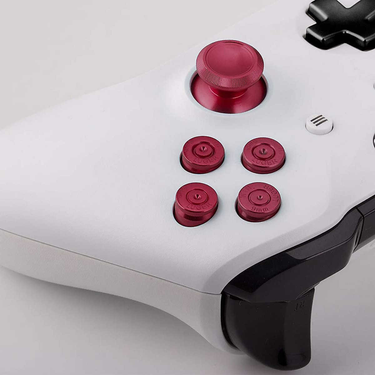 Metal Thumbsticks Joysticks for Xbox One Controller, Aluminum Alloy ABXY Bullet Buttons Analog Grip Replacement Parts for Xbox One, One S/X, Series X Controllers with Installation Tools(Red)