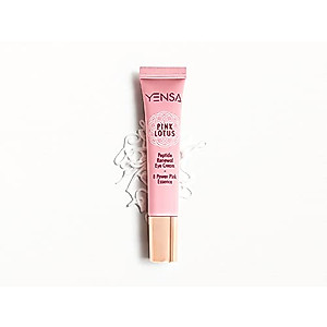 YENSA Pink Lotus Peptide Renewal Eye Cream | Under Eye Korean Superfood Cream for Dark Circles, Sensitive Skin, Puffiness (15 mL)