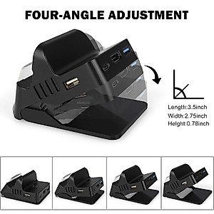 Switch TV Dock Docking Station Compatible with Nintendo Switch/Switch OLED Model, Portable Switch Base Charging Adapter Cradle with HDMI and USB3.0 Port