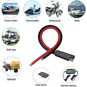 XCZZYB 14AWG SAE Connector Extension Cable, (4 Pack) SAE Quick Connector Disconnect Plug SAE Power Automotive Extension Cable Solar Panel Cable Wire