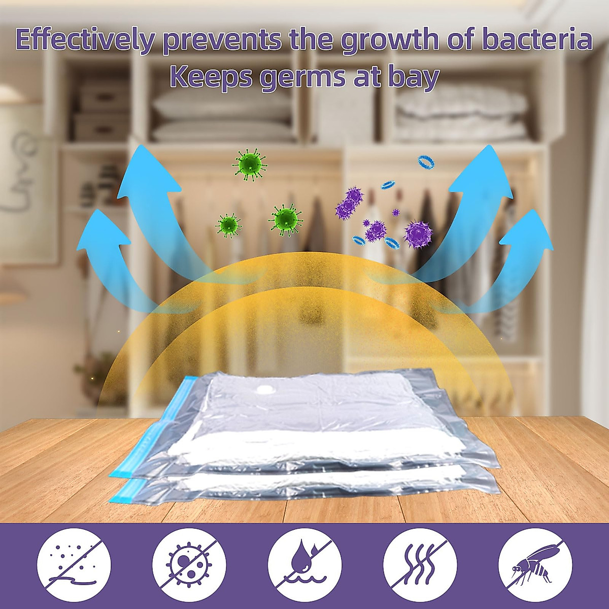 Vacuum Storage Bags,8 Pack (Medium,28"x20"),Space Saver 80% Vacuum Storage Bags,Storage Bags Vacuum Sealed of Clothes, Pillows,Comforters,Blankets Storage,Hand Pump Included