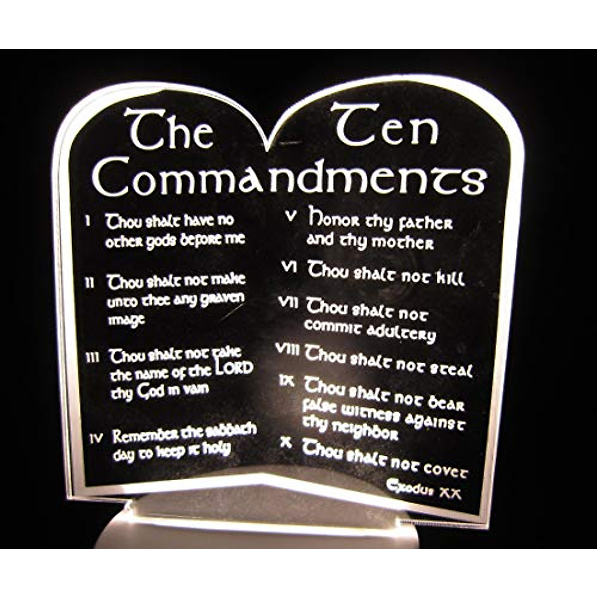 Jismu 3D LED Lamp 10 Commandments Decorative Lamp Best Gift for Him or Her