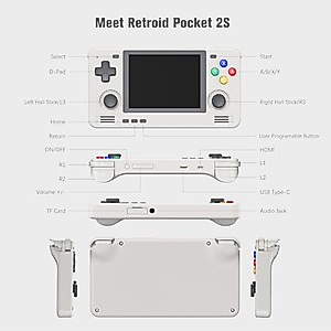 Retroid Pocket 2S Retro Game Handheld - Android Console with Multiple Emulators, 3.5 Inch Display, 4000mAh Battery, Classic Games (Clear Green, 4+128GB)