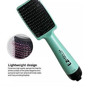 Ez Detangler Dryer- Ez Dryer ION. Professional Ionic Blowout Hair Dryer Brush. Portable Super Lightweight Blow Dryer to Detangle, Dry, Volumize and Style. (Aqua)