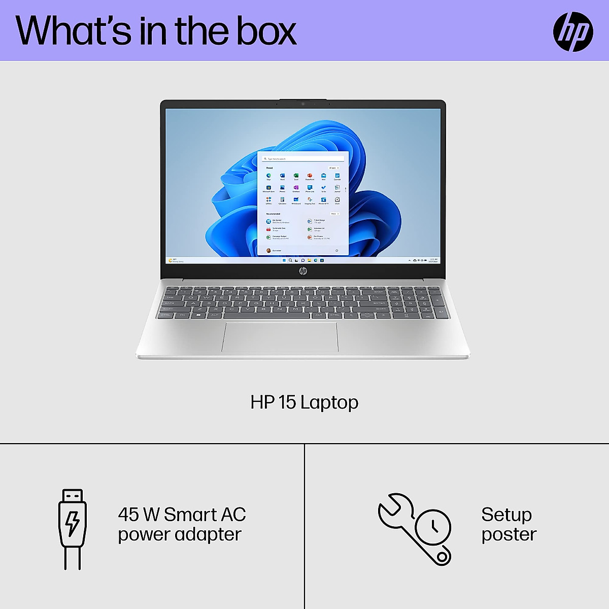 HP 15 Laptop, HD Touchscreen, Intel Processor N200, 4 GB RAM, 128 GB UFS, Intel UHD Graphics, Windows 11 Home in S Mode, 15-fd0010nr (2023),Silver