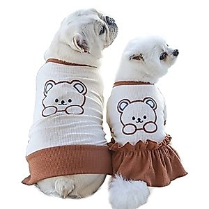 NUAAJE Dog Dress for Small Dogs Girl Pet Clothes, Soft Breathable Puppy Cats Outfits Apparel Birthday Dog Dresses for Chihuahua Yorkies（XS-XXL） (Color : A+B(2 pcs), Size : XX-Large)