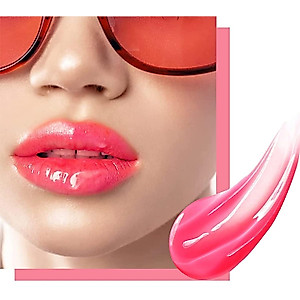 MAEPEOR Hydrating Lip Glow Oil 10 Colors Moisturizing Lip Oil Gloss Non-sticky Transparent Lip Gloss Long Lasting Nourishing Tinted Lip Balm with Big Brush Head (IColors 15)