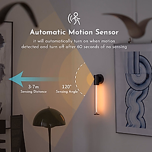 AUGE LIGHT 3-in 1 Battery Powered Wall Light Magnetic LED Wall Lamp Cordless Wall Lights Motion Sensor Wall Sconces for Indoor Staircase Corridor Beside Hallway Cabninet(White)