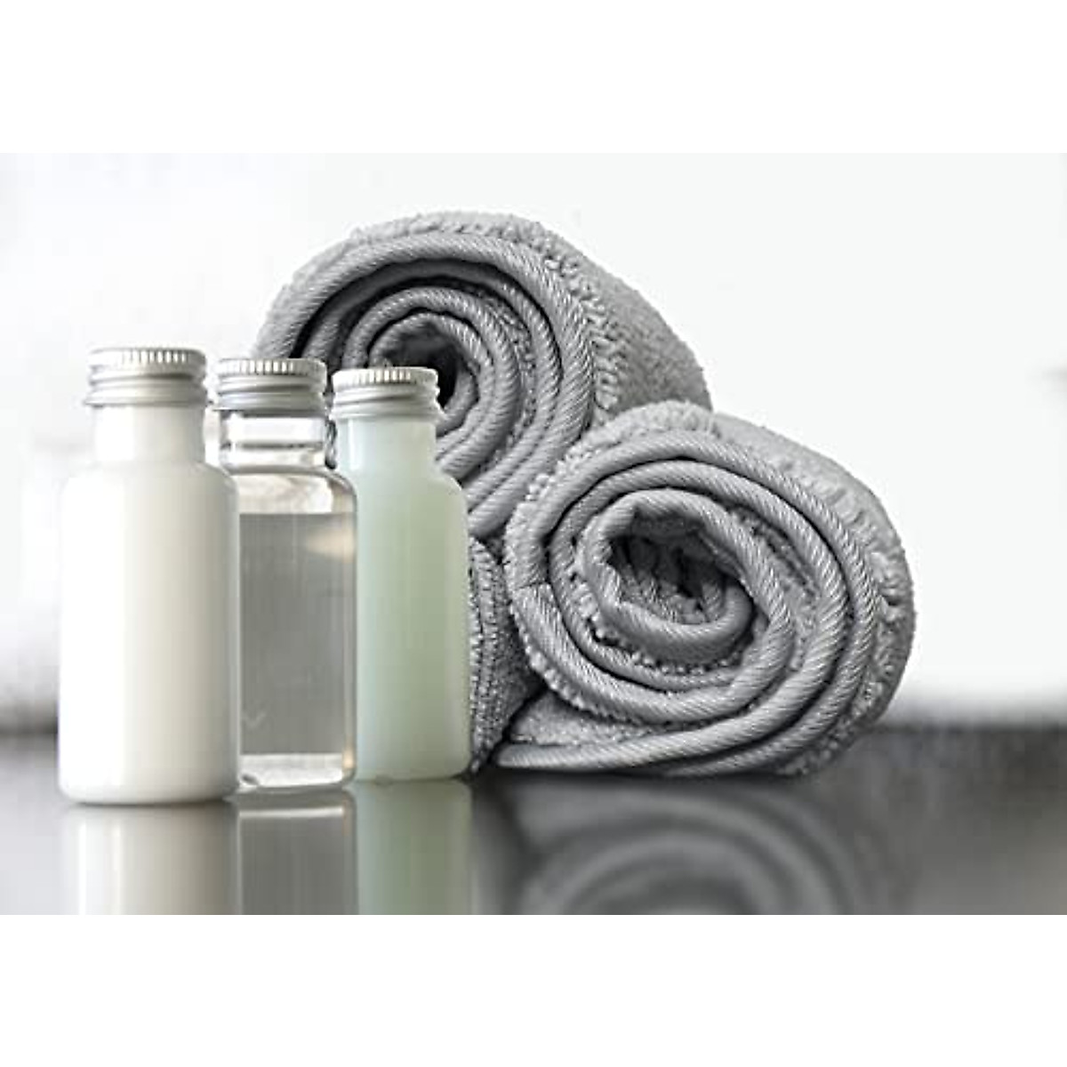 Eurow Absorbent and Fast Drying Microfiber Washcloths, 13 by 13 Inches, Gray, 4 Pack