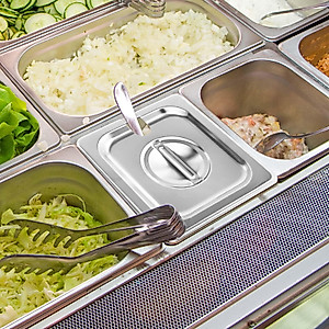 Restlrious Hotel Pan 1/6 Size Stainless Steel Steam Table Pan w/Notched Lid, 4" Deep Chafer Food Pan, 6 Pack Stackable Anti-Jam Steam Pan for Hotel, Restaurant Supplies, Party, Buffet & Event Catering