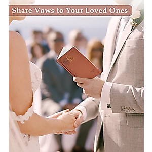Wedding Vow Books, His and Hers Vow Books with Gold Foil Lettering, Hardcover Wedding Notebook 56 Lined Pages/28 Sheets, Perfect Wedding Essentials for Your Wedding Day,Bridal Gifts (Terracotta-Beige)