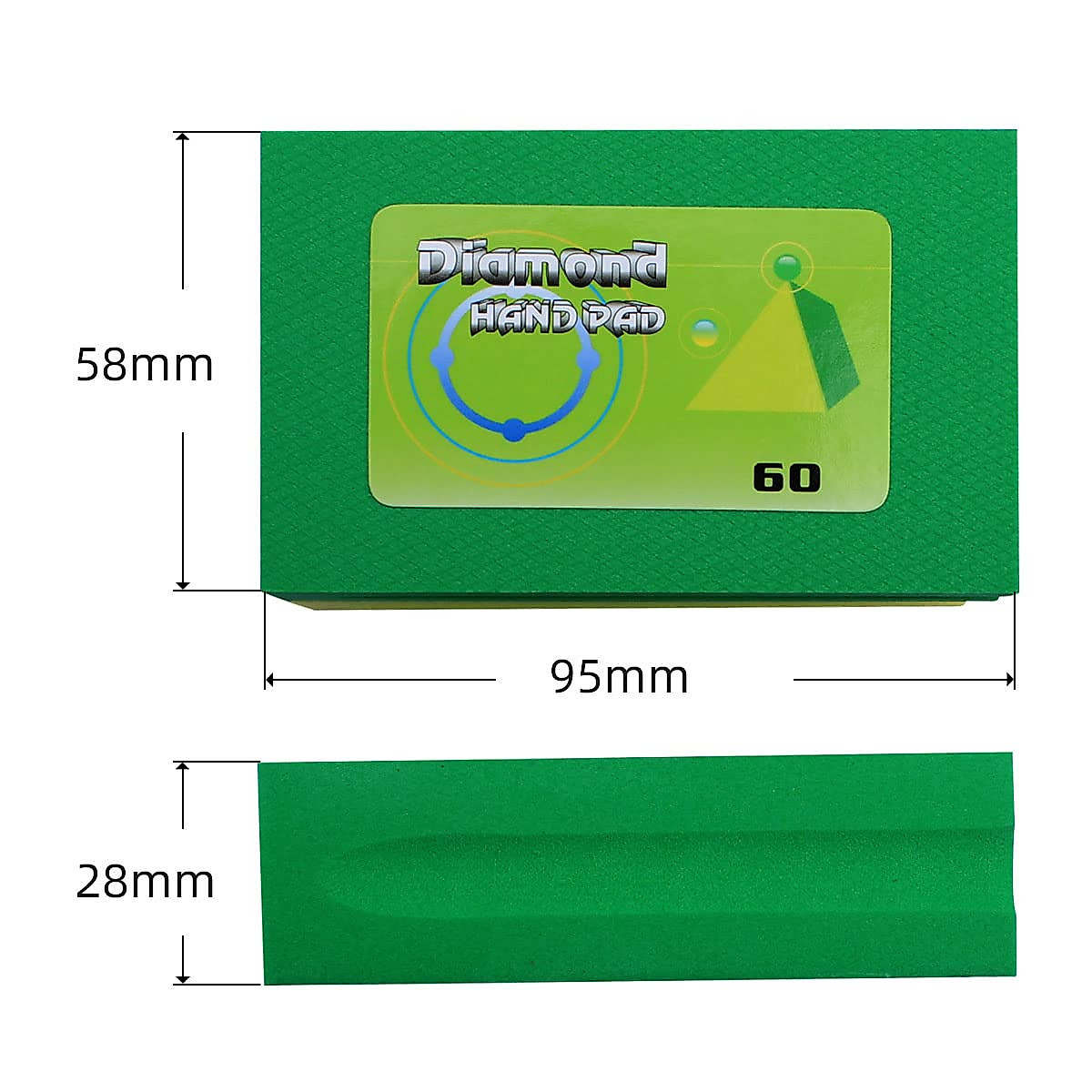 BSRTTOOL Diamond Hand Polishing Pads 60 Grit Sanding Blocks Foam Backing for Tile Stone Marble Concrete Ceramics Granite Glass Wet Dry 1PCS 60