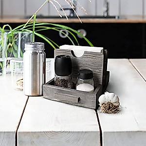Authumberdale Vintage Napkin Holder with Salt and Pepper Shakers Caddy