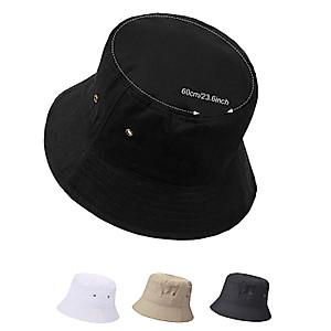 4 Pieces Bucket Hat Sun Hat Packable Travel Hat Beach Fishing Hat for Men Women(Large)