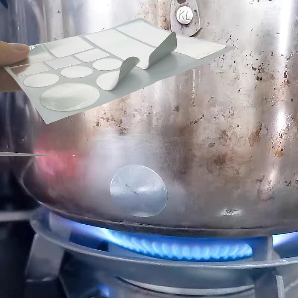 YOOOYOOO 12PCS Professional Aluminum Patch Repair Leaking Kit for Kitchen Cooking Pots Stock Soup Pot and Pans Cookware, Strong High Temperature Resistant Patch for Metal or Plastic Pail Bucket (1)