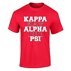 Kappa Alpha Psi Fraternity Bold Graphic Print Short Sleeve T Shirt Red 3X-Large Regular