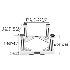 Refrigerator Base Moisture Proof Dishwasher holder stand with Adjustable 4 legs Height 9.8" Air Conditioner Base ice maker High Rack furniture Stainless Steel Base
