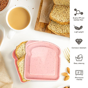 GothaBach 4 PCS Toast Shape Sandwich Box, 14Oz Sliced Toast box， Toast Fresh-keeping Container, Sandwich Containers for lunch boxes-Allow Microwave Heating and Frozen Preservation